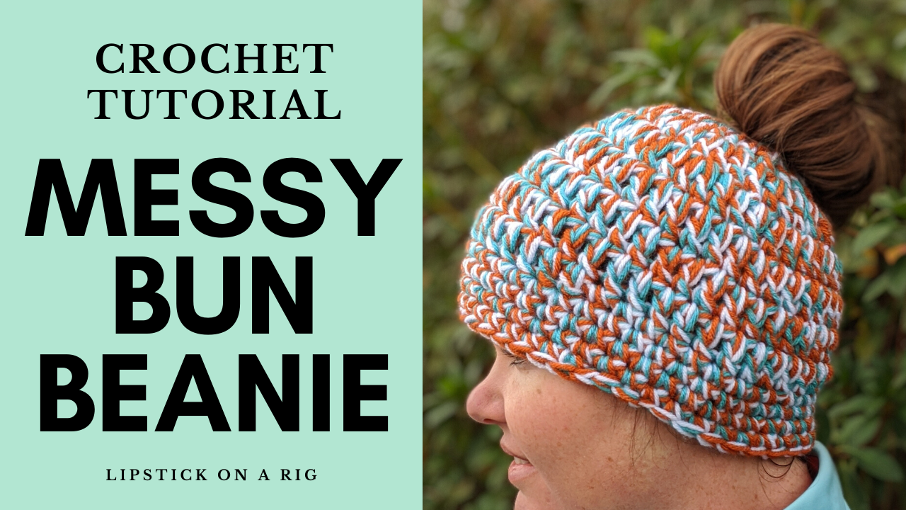 How to Crochet a Messy Bun Beanie – 30 Minute Project – Crochet With Julie