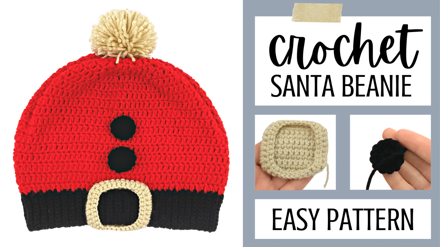 Crochet Santa Hat – Extra Large Head – Crochet With Julie