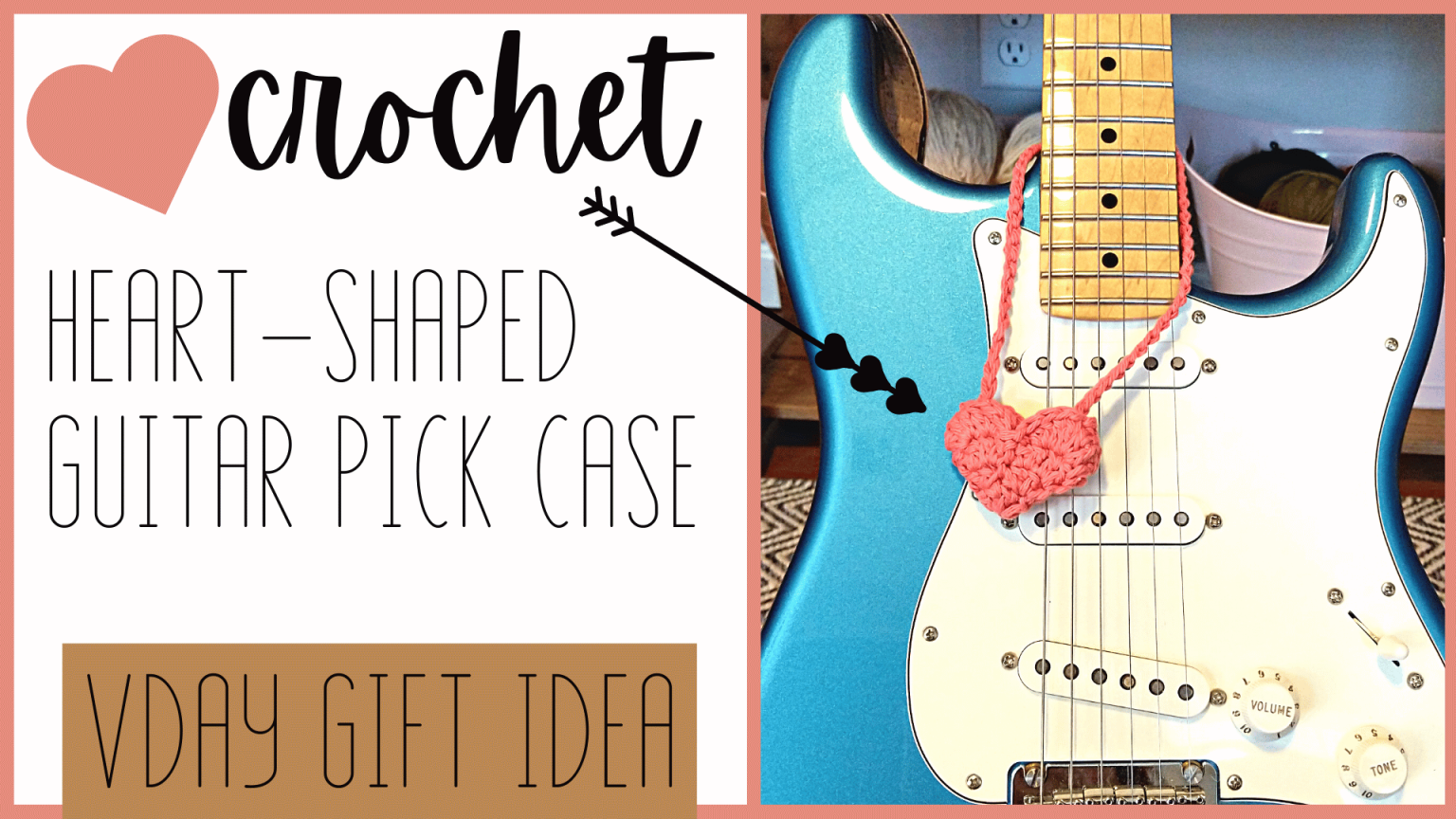 Crochet Heart-Shaped Guitar Pick Case – Crochet With Julie